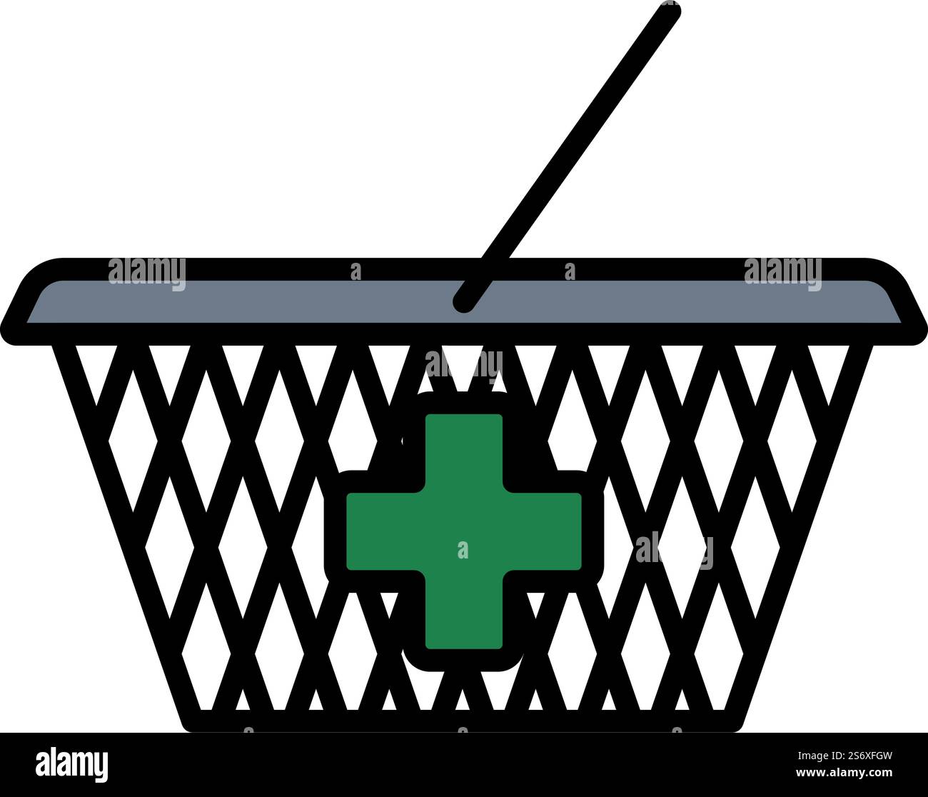 Pharmacy Shopping Cart Icon. Editable Bold Outline With Color Fill ...