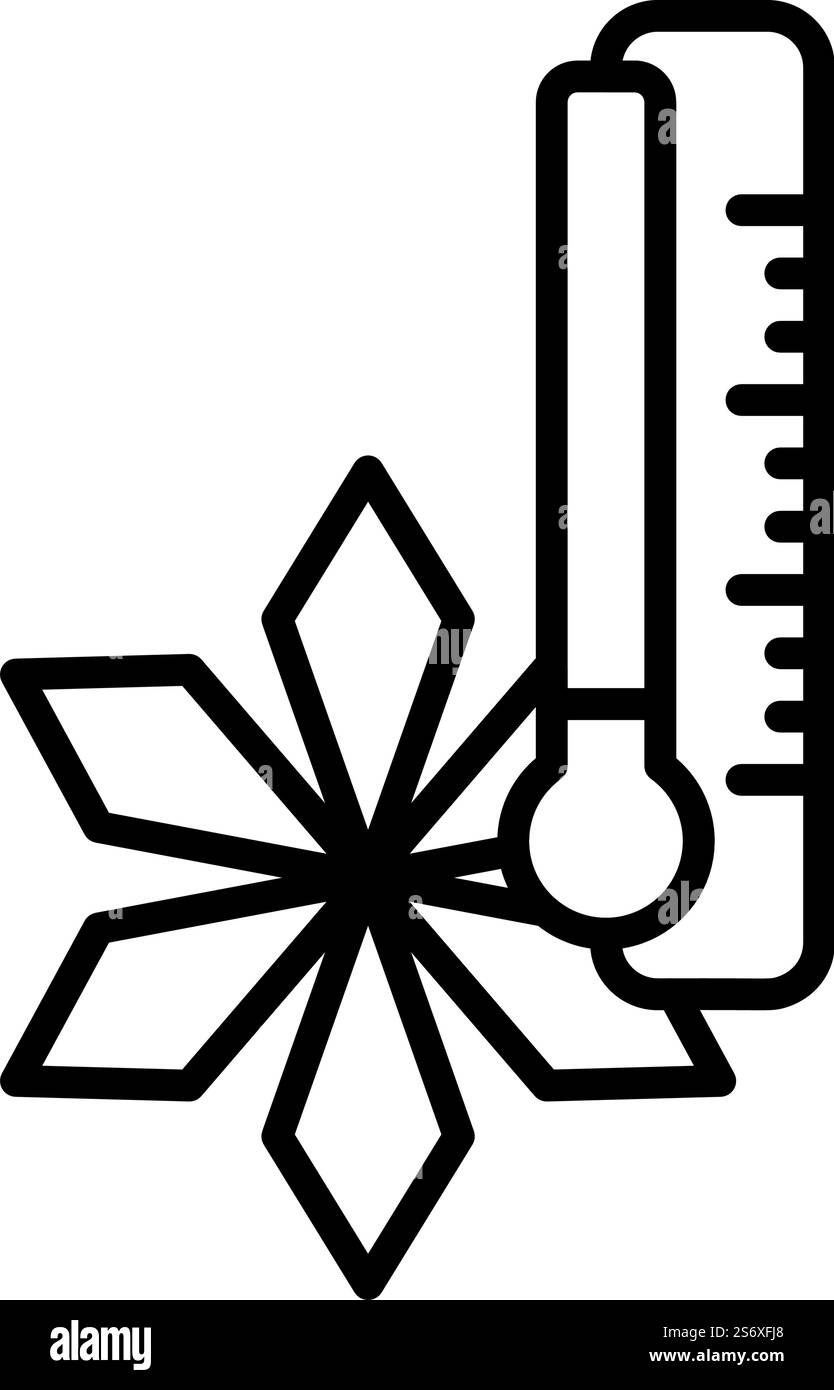 Winter Cold Icon. Bold outline design with editable stroke width ...