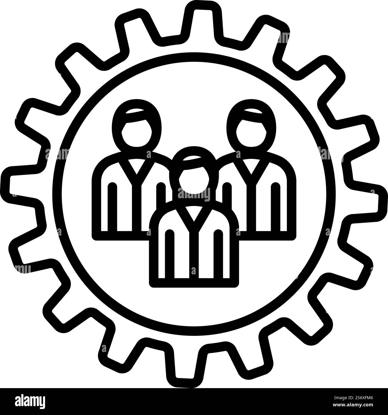 Teamwork Icon. Bold outline design with editable stroke width. Vector ...