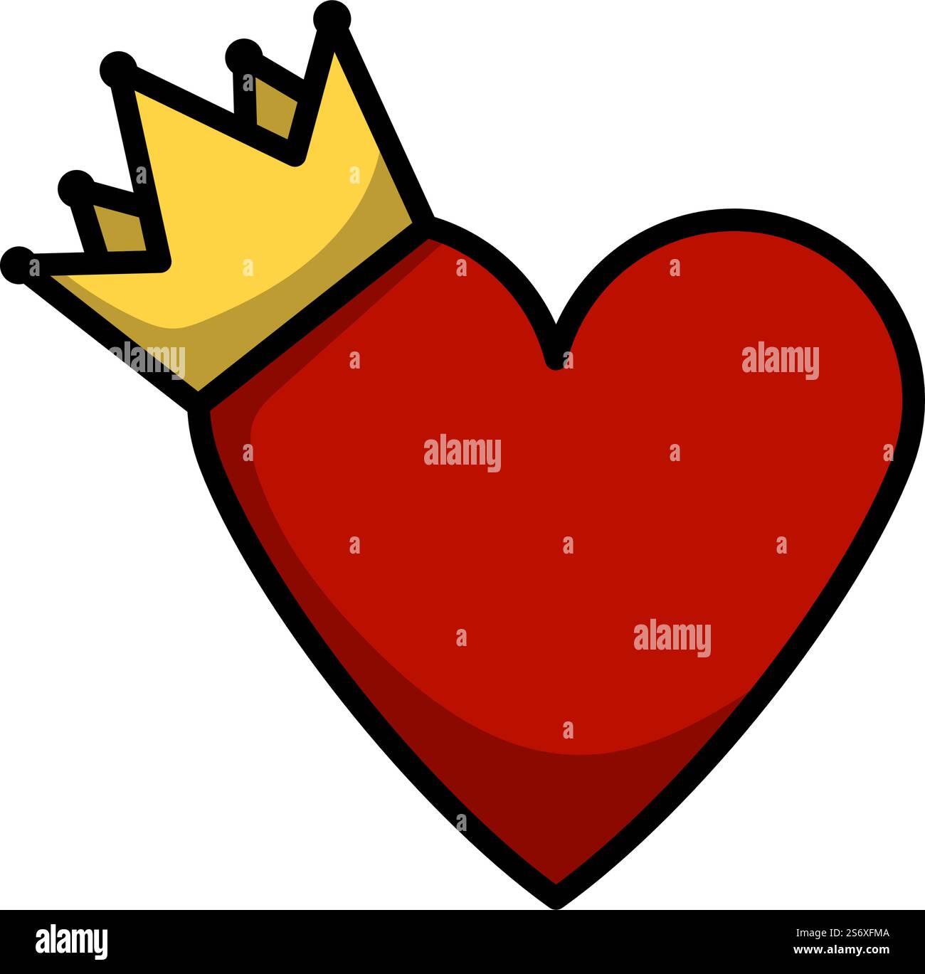 Valentine Heart Crown Icon. Editable Bold Outline With Color Fill ...