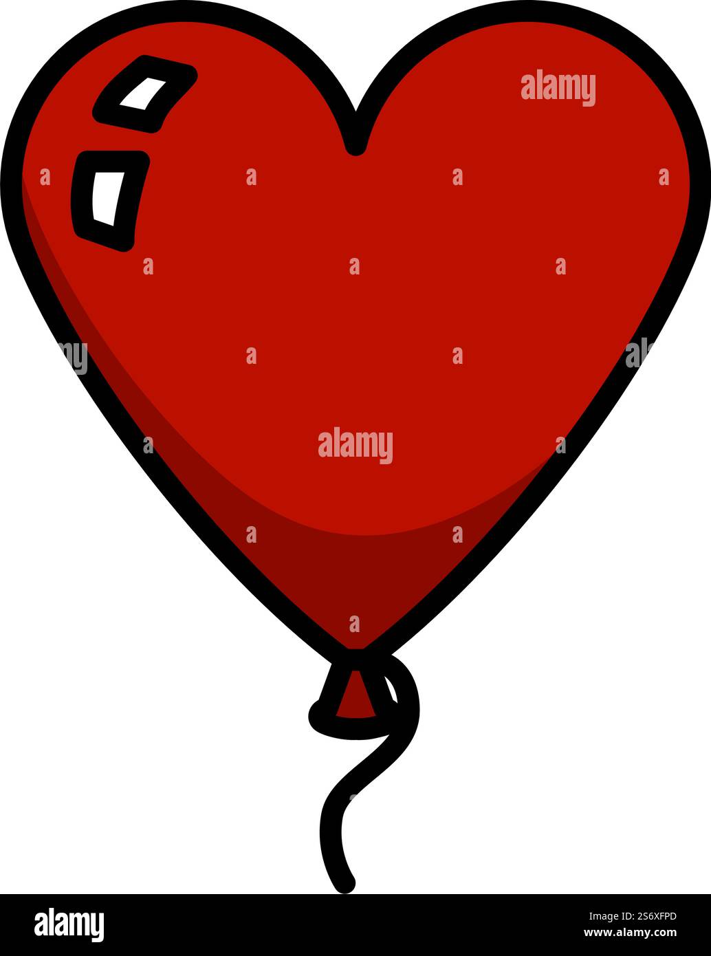 Heart Shape Balloon Icon. Editable Bold Outline With Color Fill Design ...
