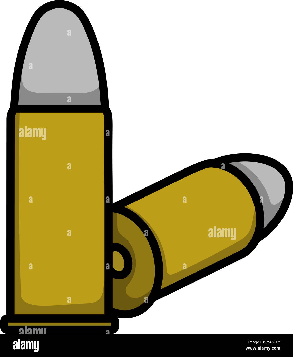 Pistol Bullets Icon. Editable Bold Outline With Color Fill Design ...