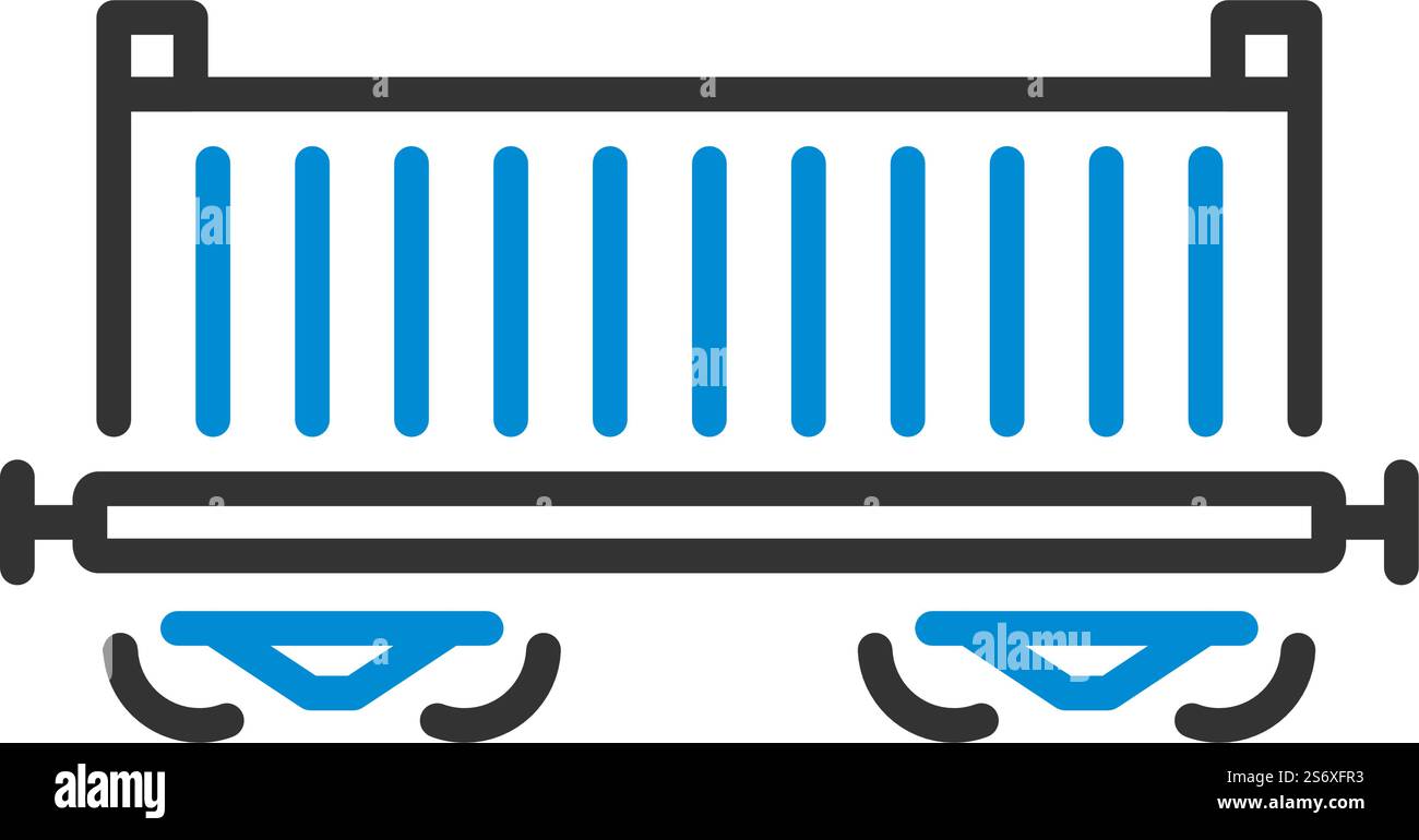 Railway Cargo Container Icon. Editable Bold Outline With Color Fill ...