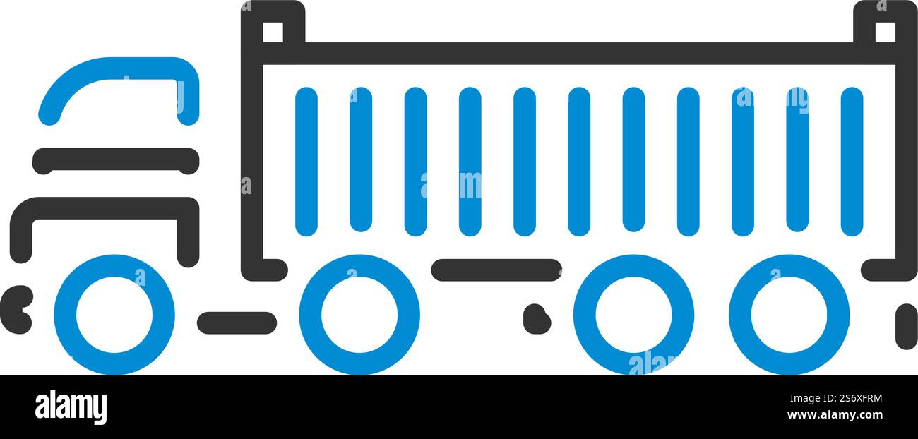 Container Truck Icon. Editable Bold Outline With Color Fill Design ...