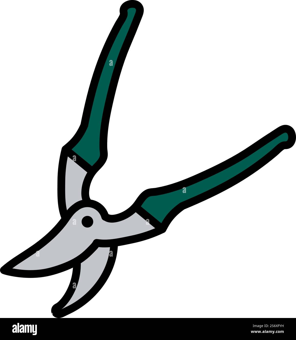Garden Scissors Icon. Editable Bold Outline With Color Fill Design ...