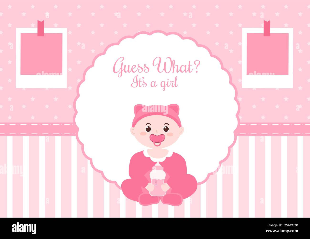Birth Photo is it a Girl with a Baby Image and Pink Color Background ...