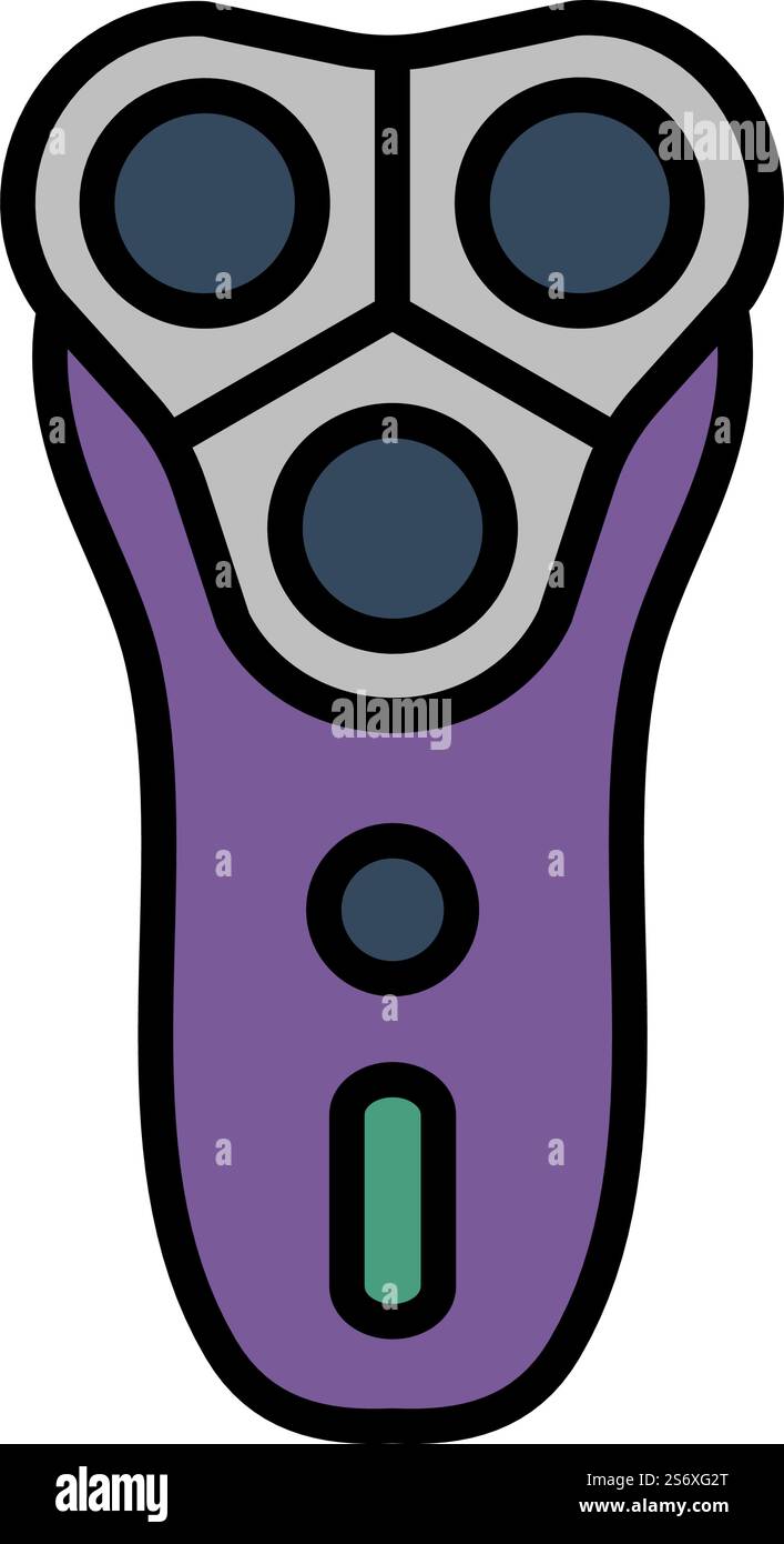 Electric Shaver Icon. Editable Bold Outline With Color Fill Design ...