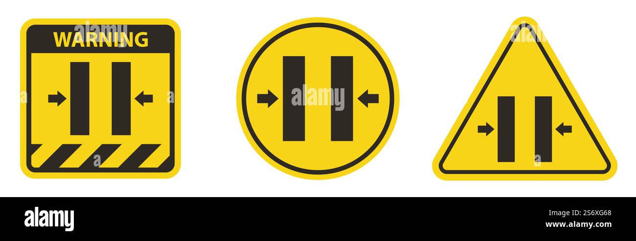 Crush Hazard Closing Mold Symbol Sign Isolate on White Background ...