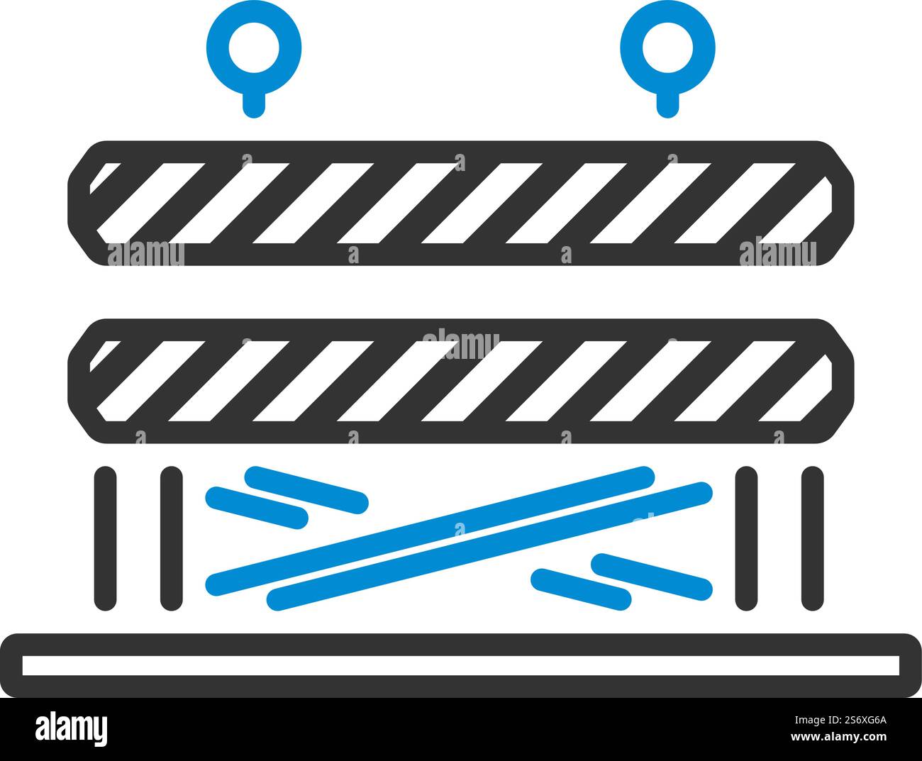 Icon Of Construction Fence. Editable Bold Outline With Color Fill ...