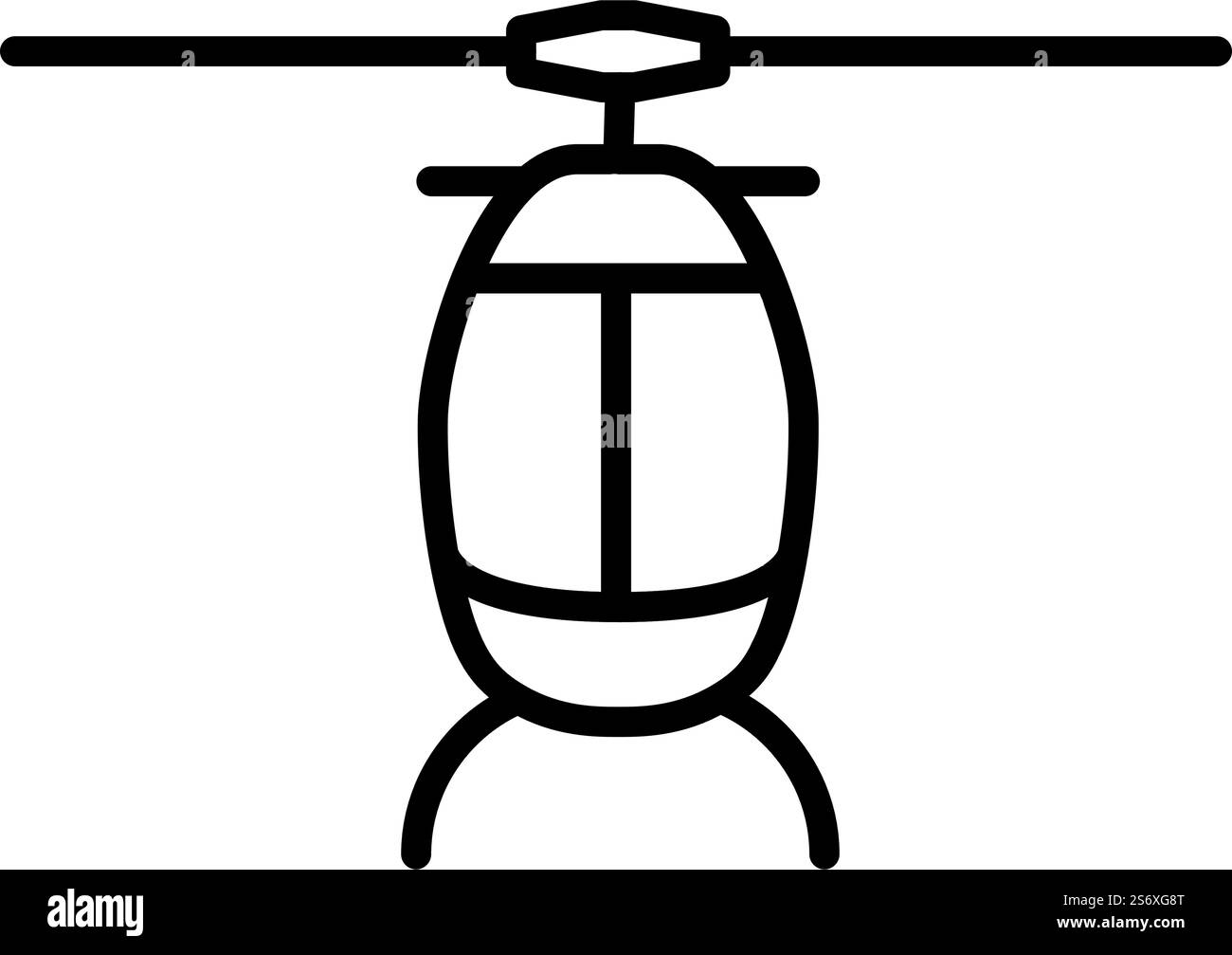 Helicopter Icon. Bold outline design with editable stroke width. Vector ...
