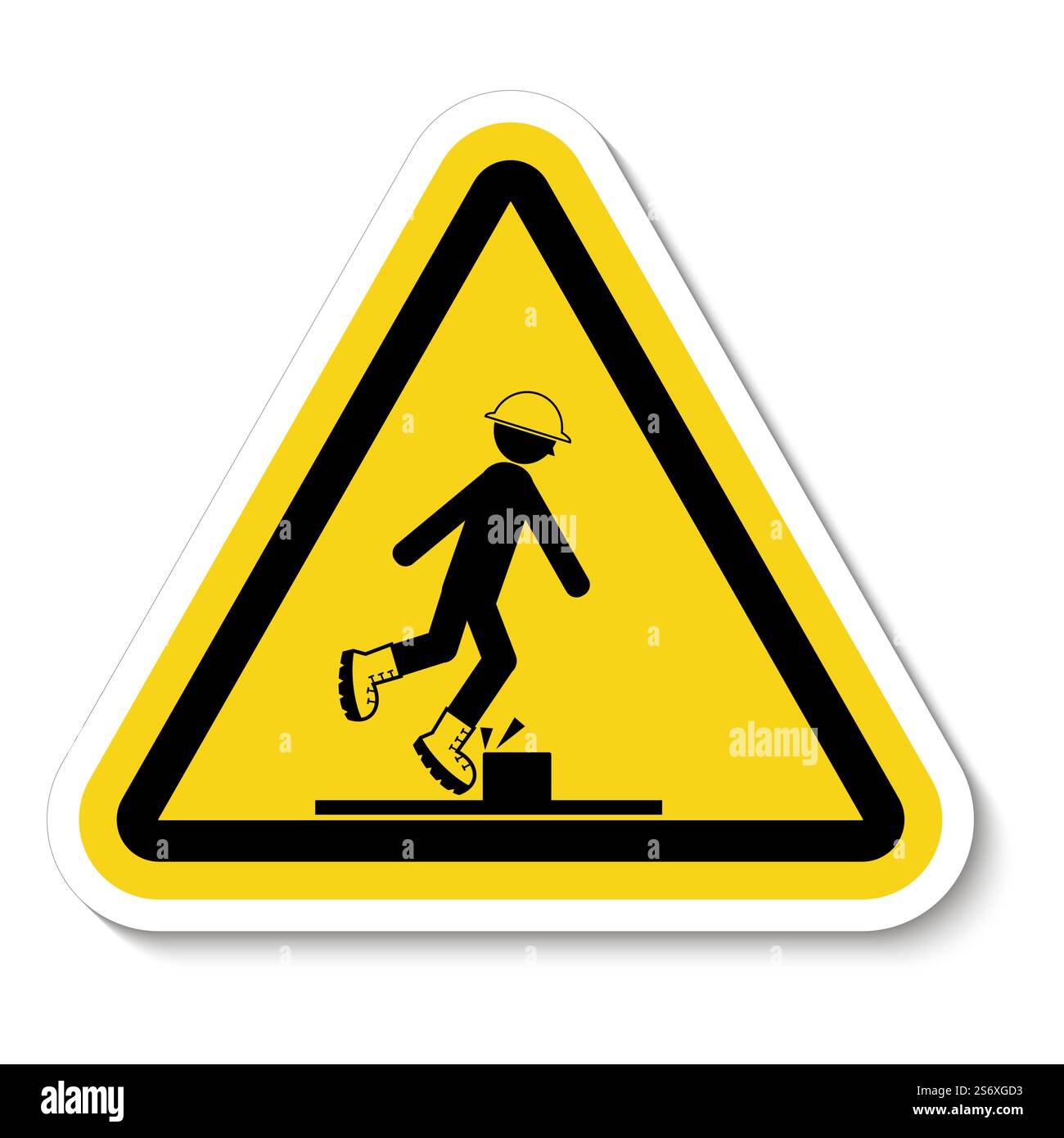 Caution Watch Your Step Sign On White Background Stock Vector Image ...