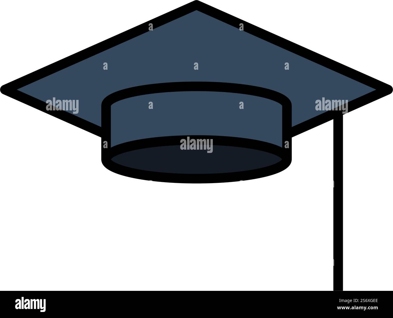 Icon Of Graduation Cap. Editable Bold Outline With Color Fill Design ...