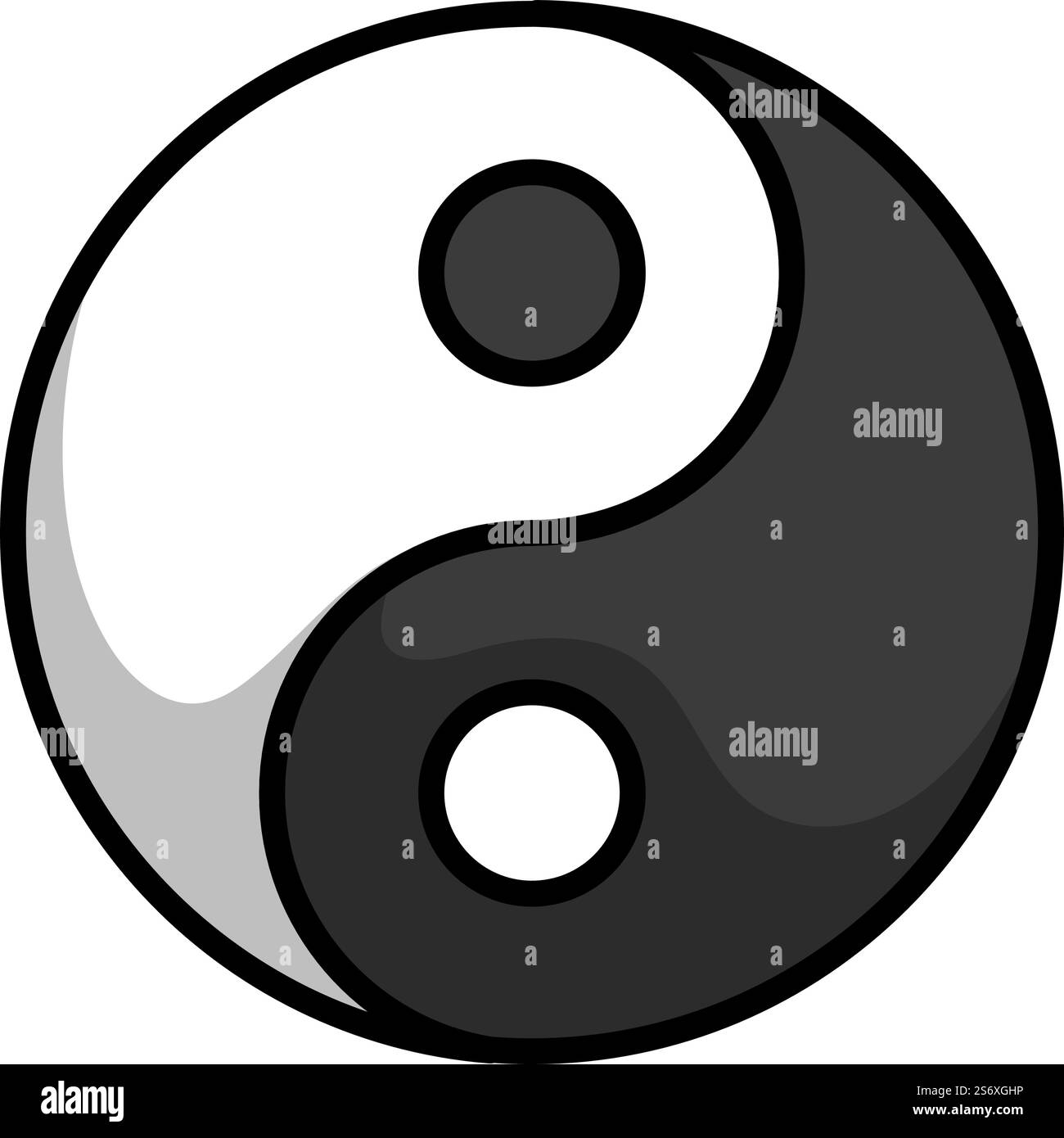 Yin And Yang Icon. Editable Bold Outline With Color Fill Design. Vector ...