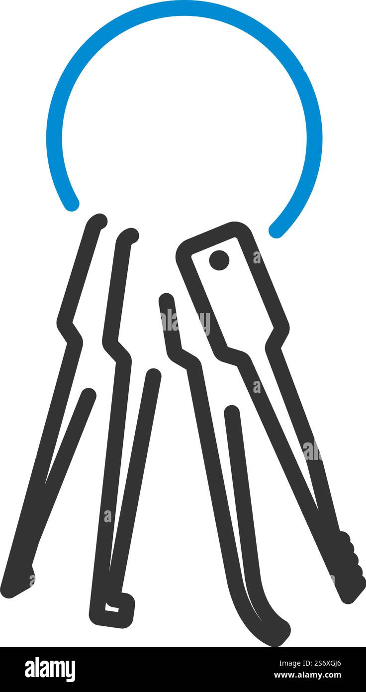 Lockpick Icon. Editable Bold Outline With Color Fill Design. Vector ...