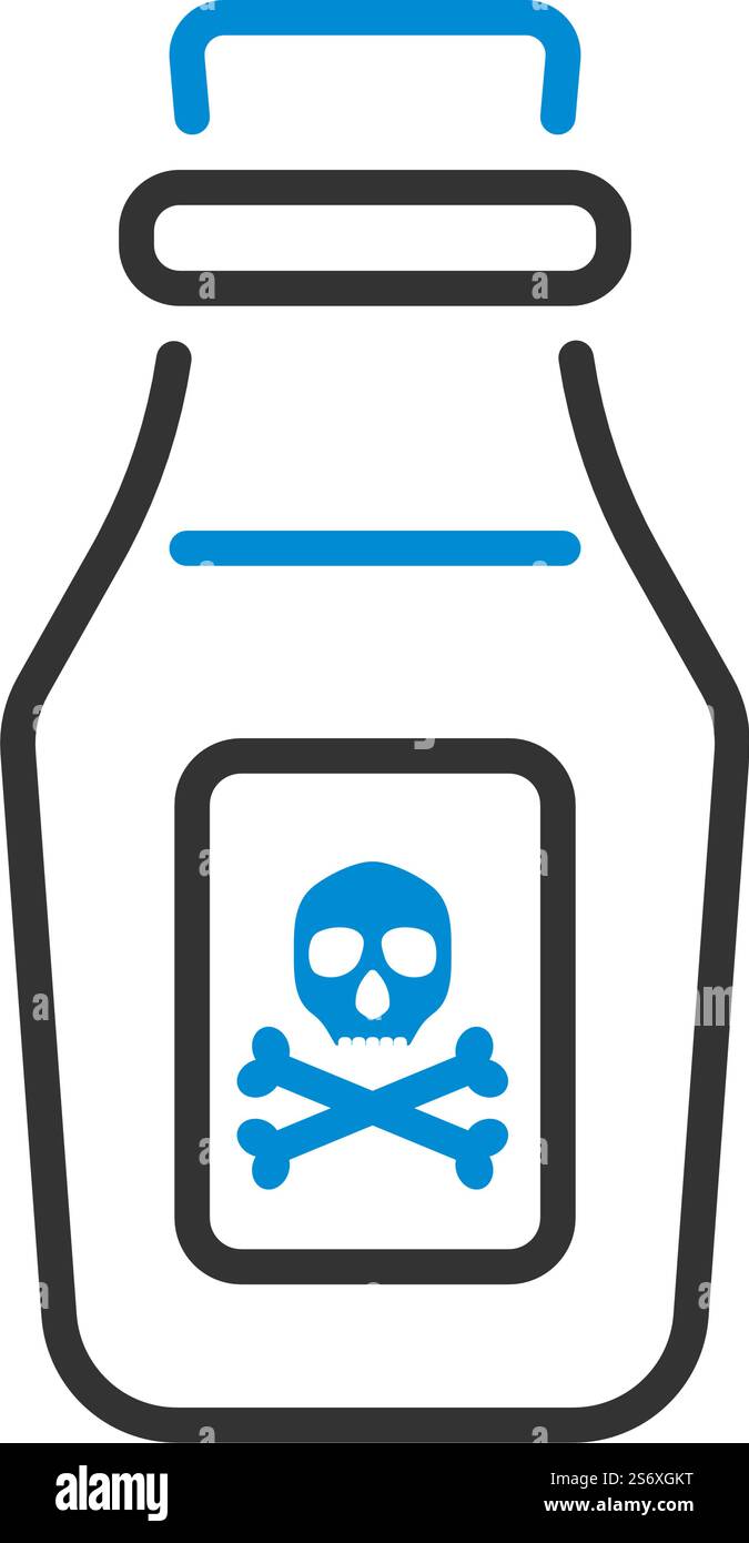 Poison Bottle Icon. Editable Bold Outline With Color Fill Design ...