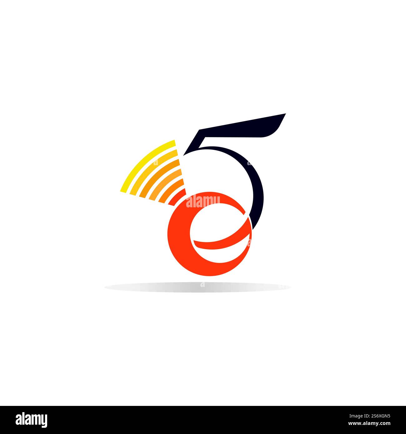 5G network logo. Logo network 5G connection. Number 5 and G letter ...