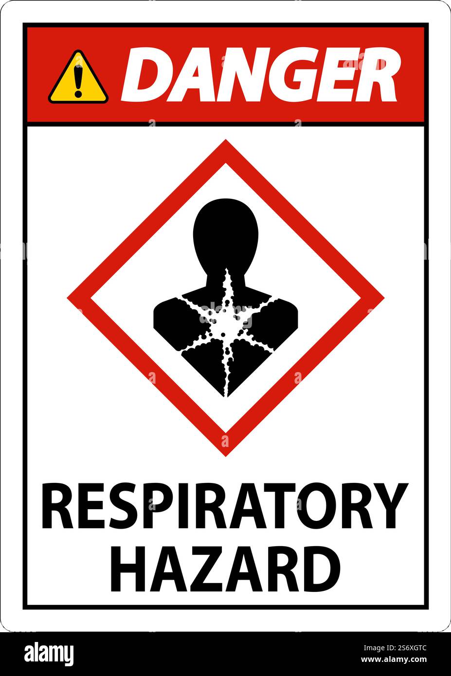 Danger Respiratory Hazard GHS Sign On White Background Stock Vector ...