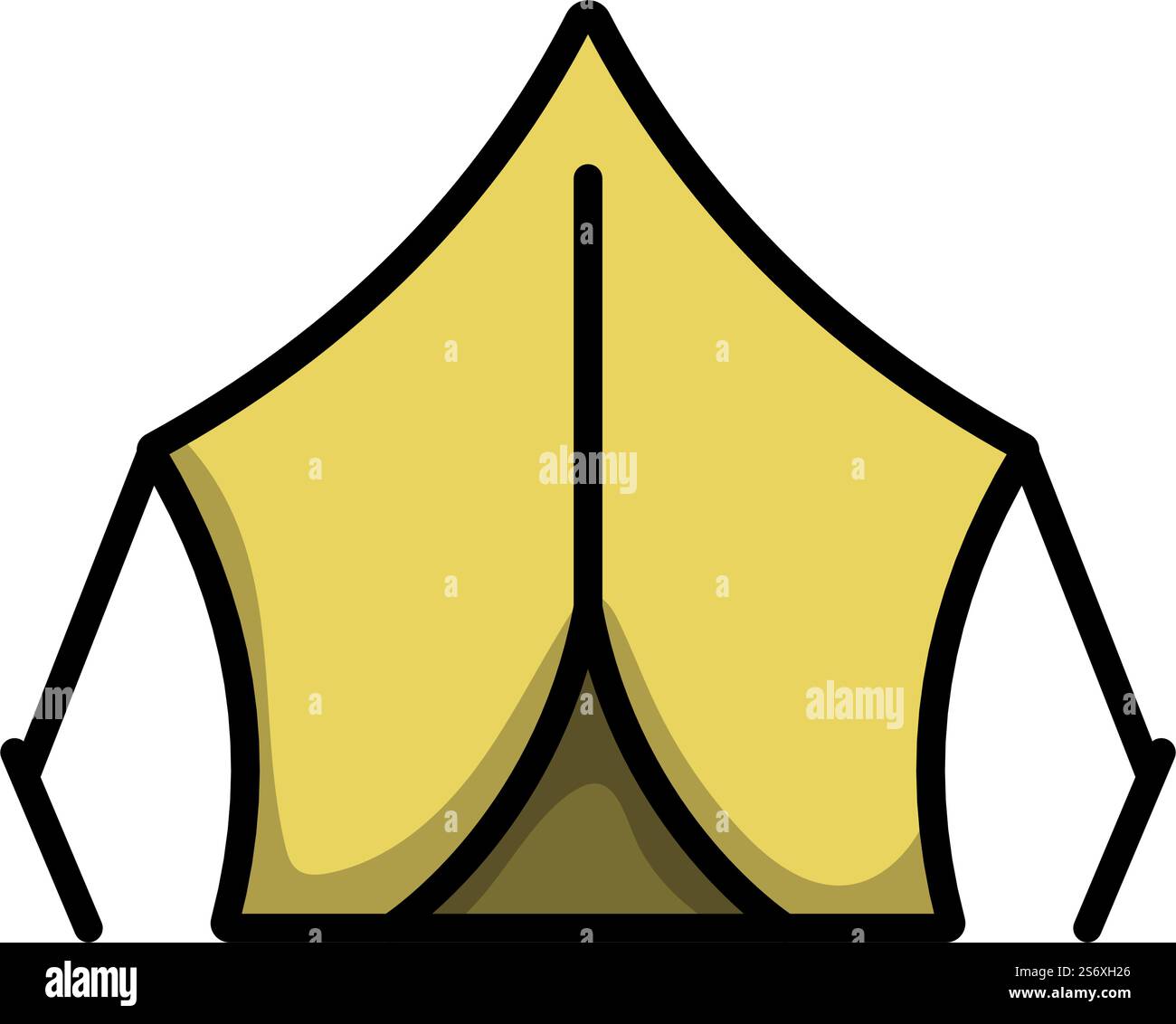 Icon Of Touristic Tent. Editable Bold Outline With Color Fill Design ...