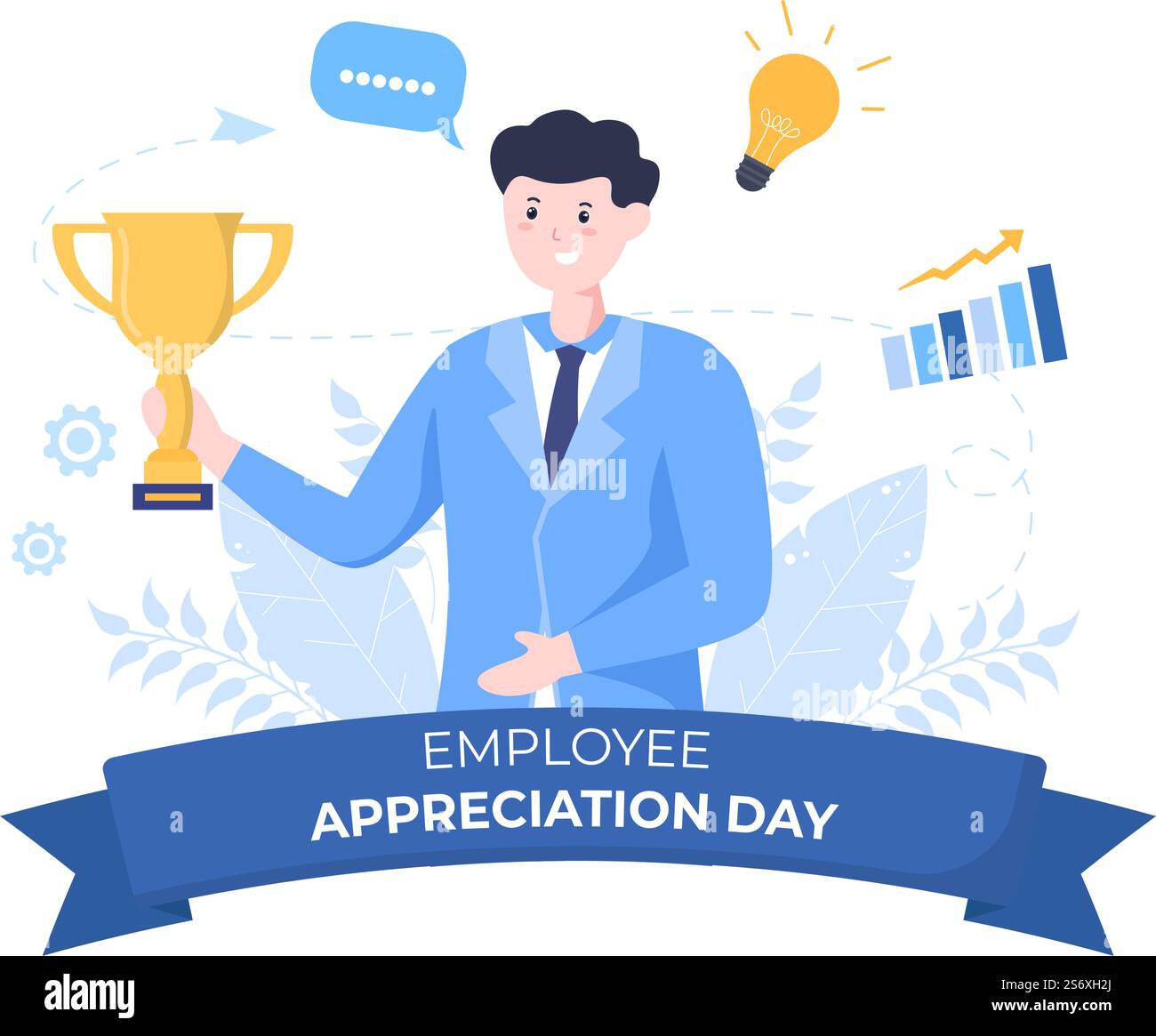 Happy Employee Appreciation Day Cartoon Illustration to Give Thanks or ...