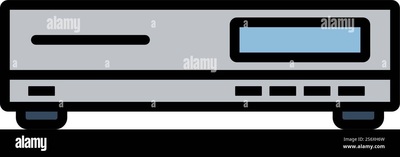 Media Player Icon. Editable Bold Outline With Color Fill Design. Vector ...