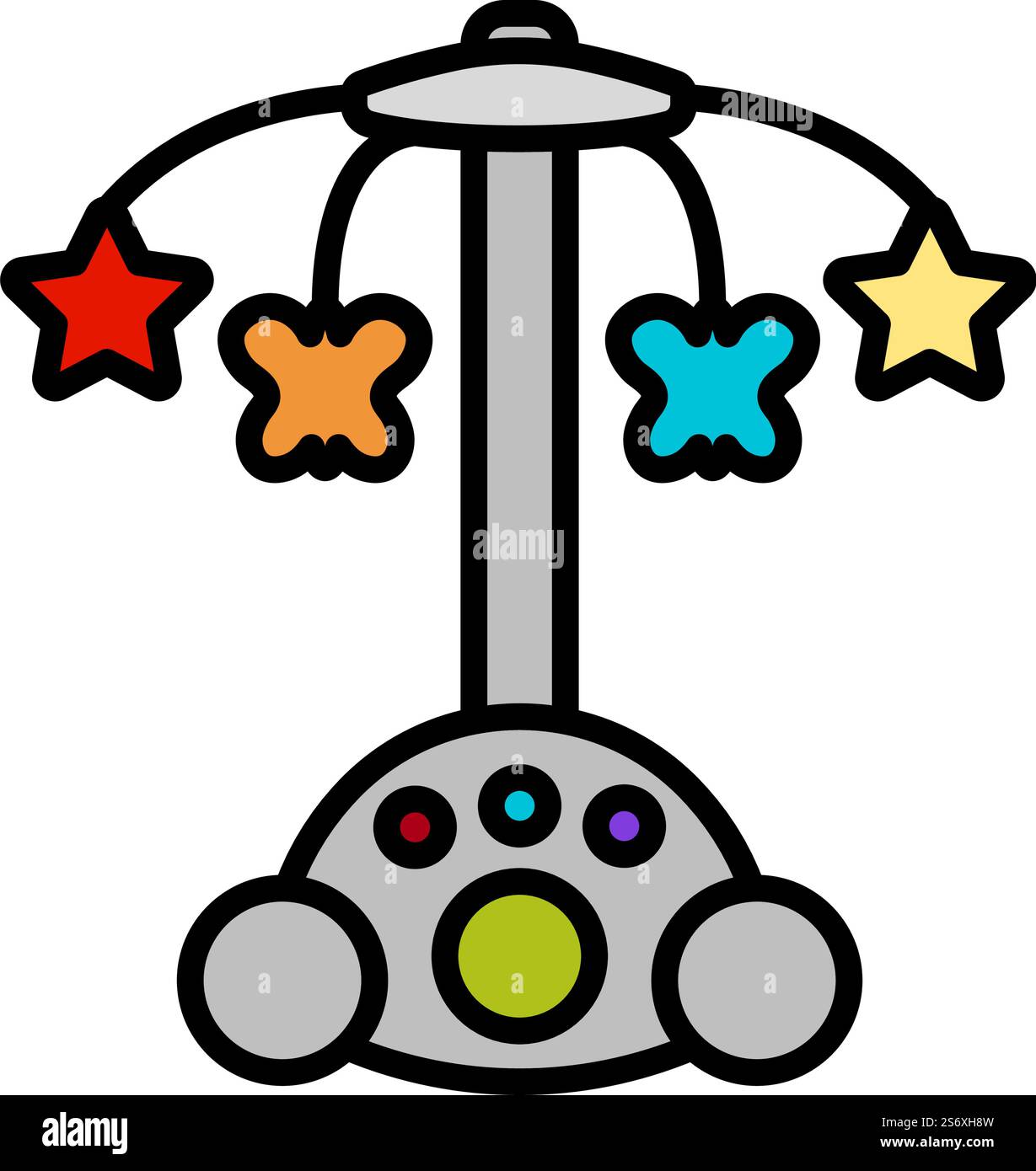 Baby Carousel Icon. Editable Bold Outline With Color Fill Design ...