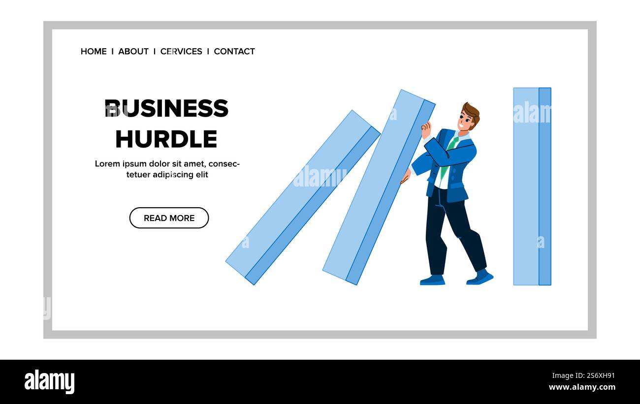 business hurdle vector. businessman obstacle, overcome race, challenge ...