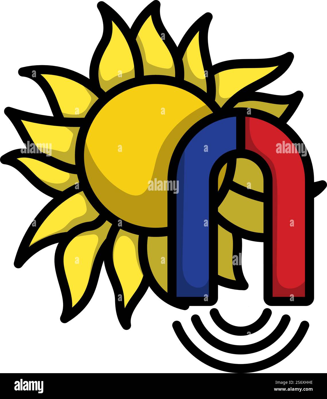 Magnetic Storm Icon. Editable Bold Outline With Color Fill Design ...