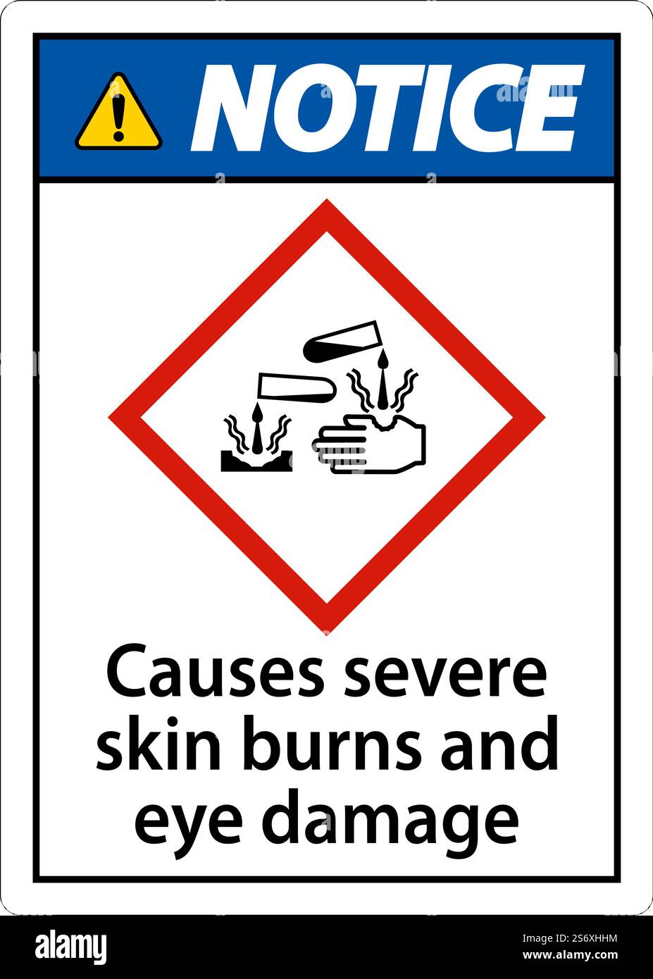 Notice Causes Severe Skin Burns Eye Damage GHS Sign Stock Vector Image ...