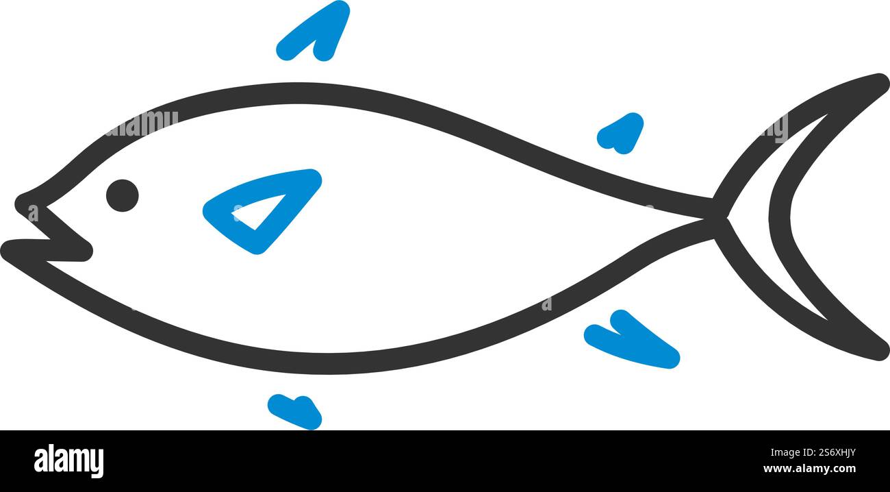 Fish Icon. Editable Bold Outline With Color Fill Design. Vector ...