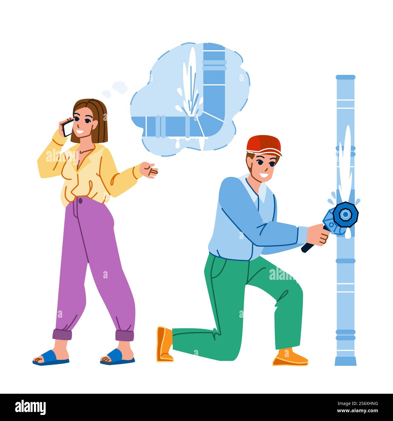 flood home vector. water damage, house disaster, interior leakage, leak ...