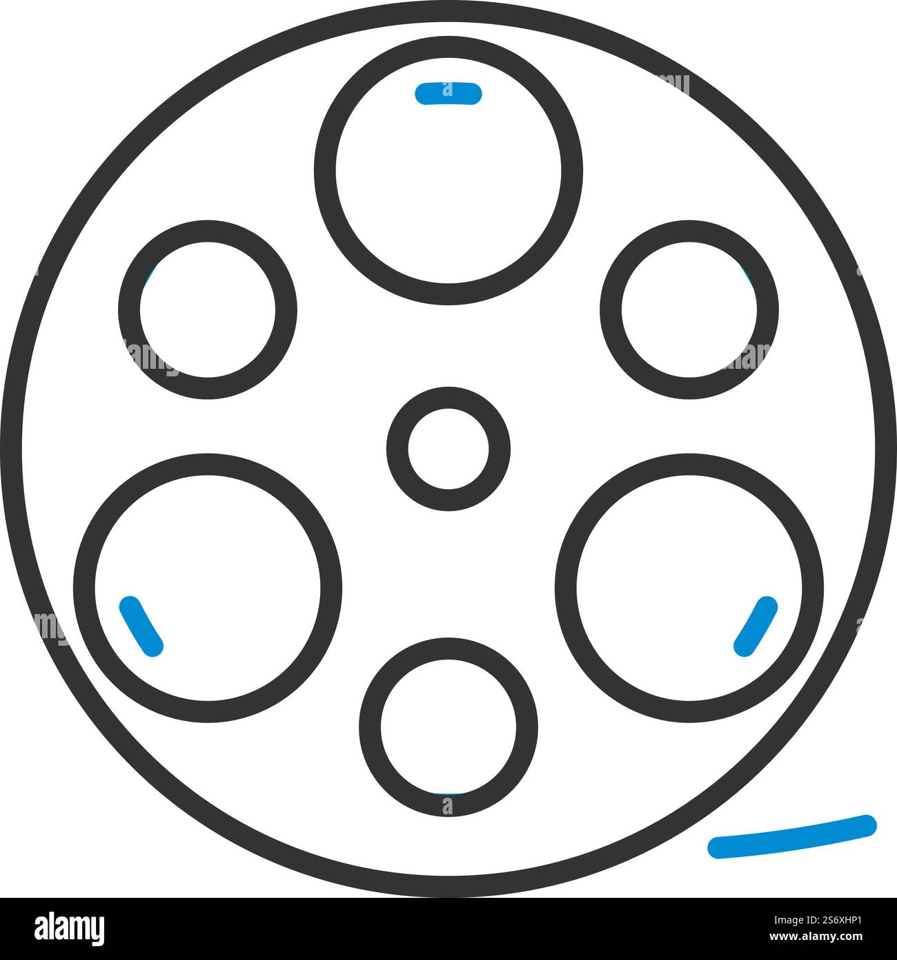 Film Reel Icon. Editable Bold Outline With Color Fill Design. Vector ...