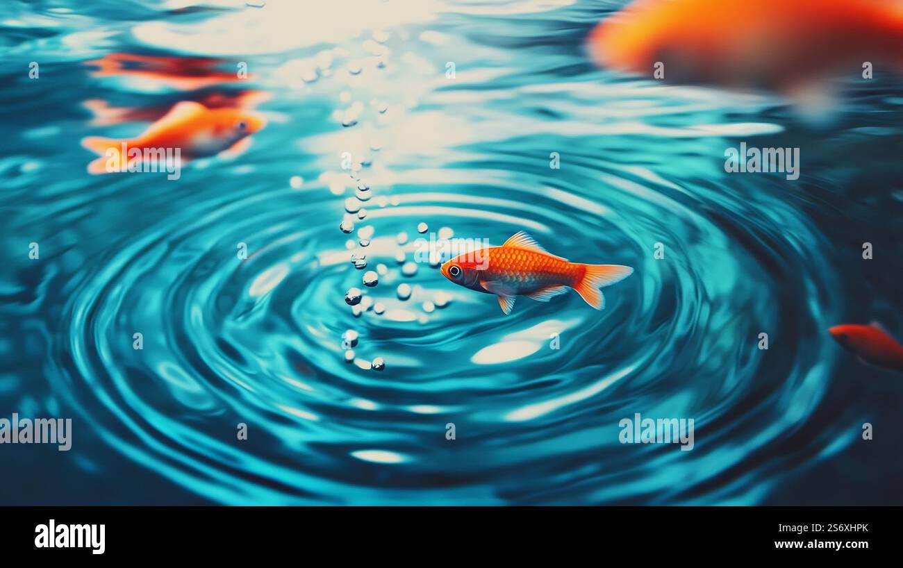 Mesmerizing underwater view showcasing a group of colorful fish ...