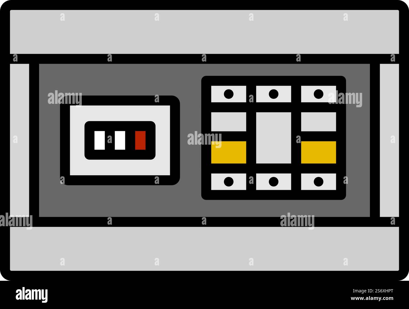 Circuit Breakers Box Icon. Editable Bold Outline With Color Fill Design ...