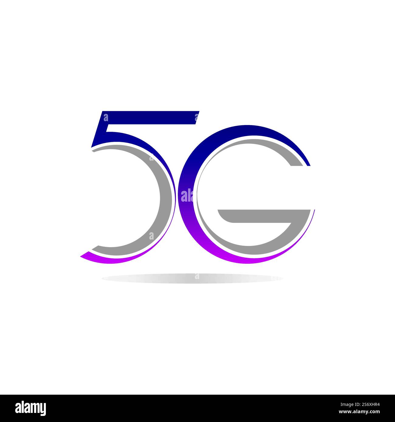 5G network logo. Logo network 5G connection. Number 5 and G letter ...