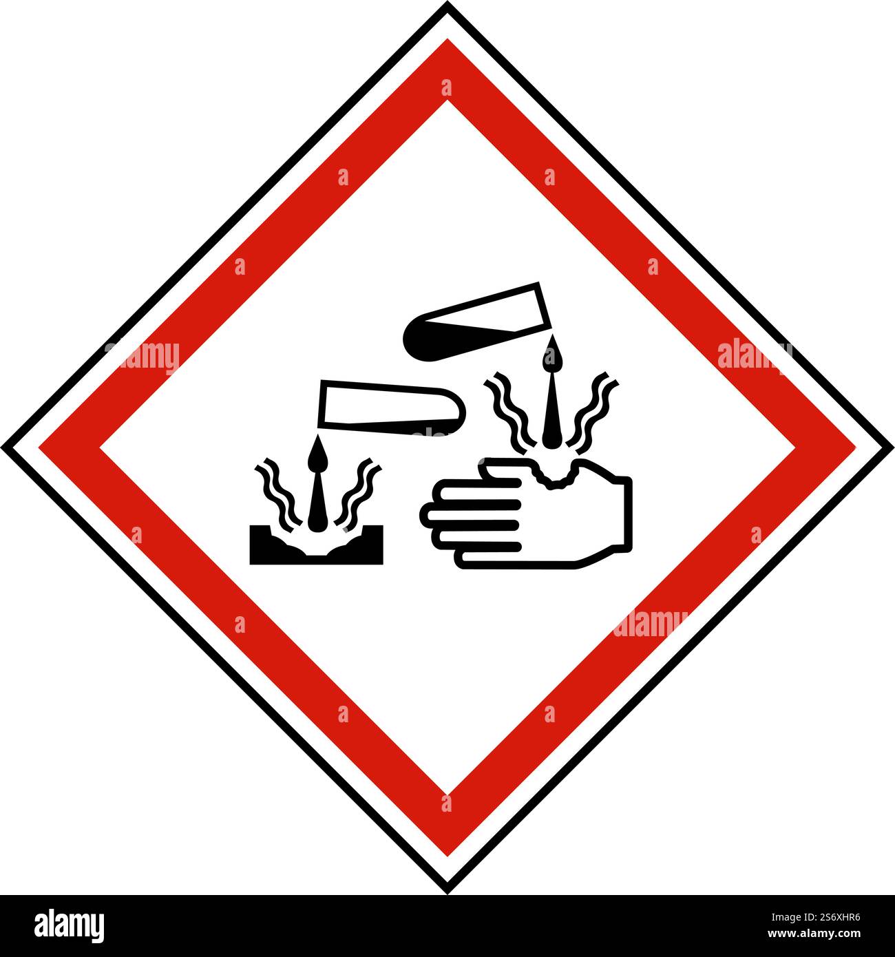 Corrosive Symbol Label On White Background Stock Vector Image & Art - Alamy