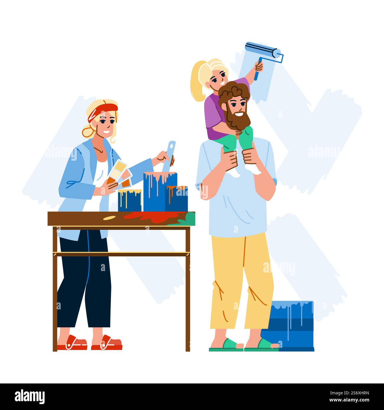 renovation house vector. interior apartment diy, new wall, room ...