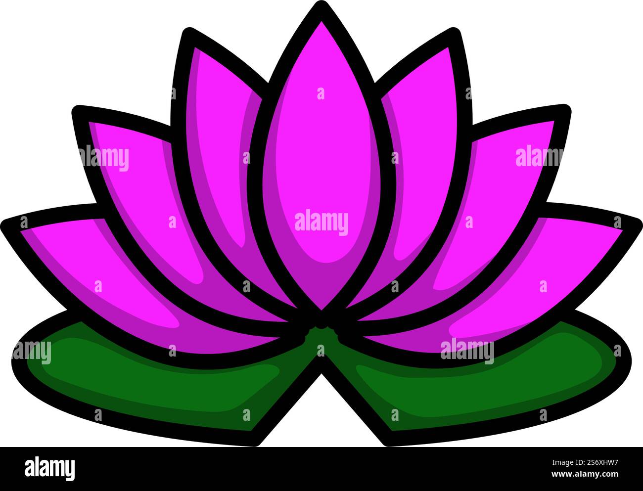 Lotus Flower Icon. Editable Bold Outline With Color Fill Design. Vector ...