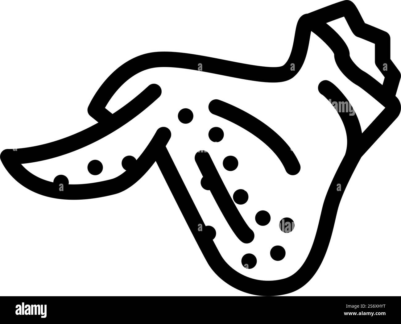 chicken wing with three phalanges line icon vector. chicken wing with ...