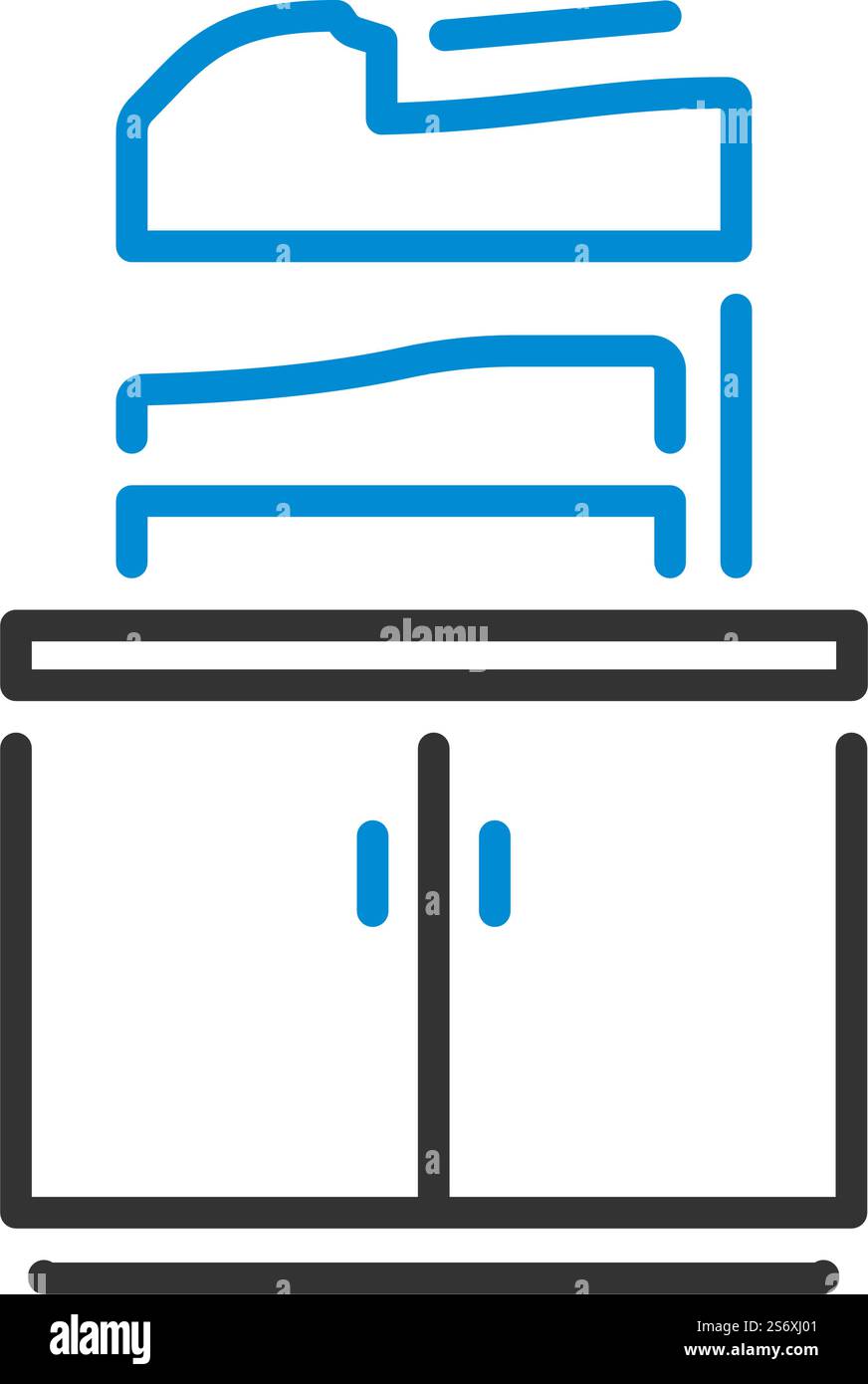 Copying Machine Icon. Editable Bold Outline With Color Fill Design ...