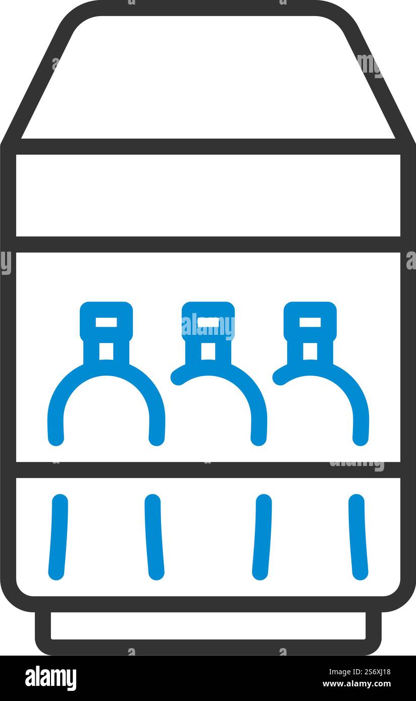 Icon Of Football Field Bottle Container. Editable Bold Outline With ...