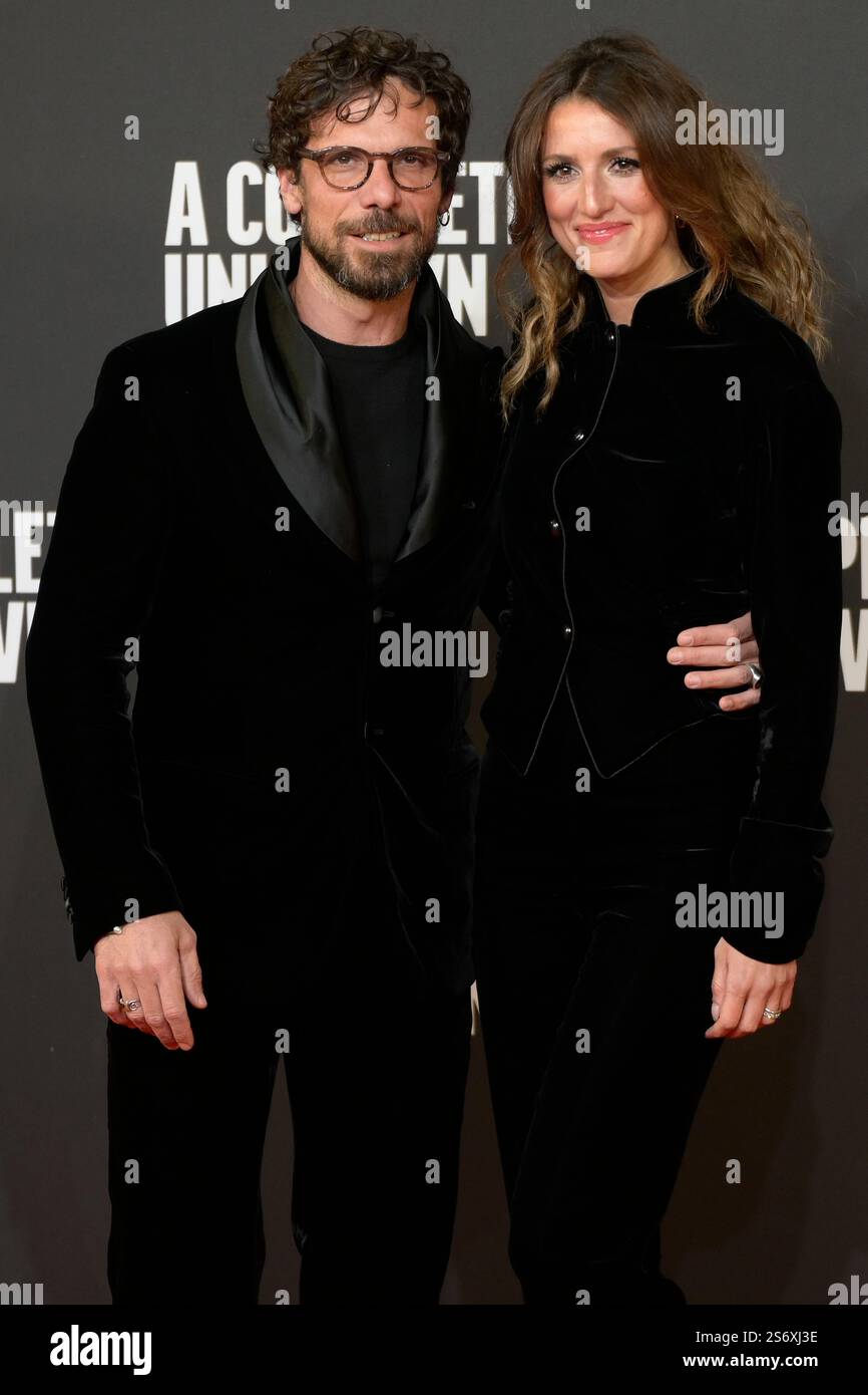 Rome, Italy. 17th Jan, 2025. Francesco Montanari (l) and Federica Sorino (r) attend the red ...