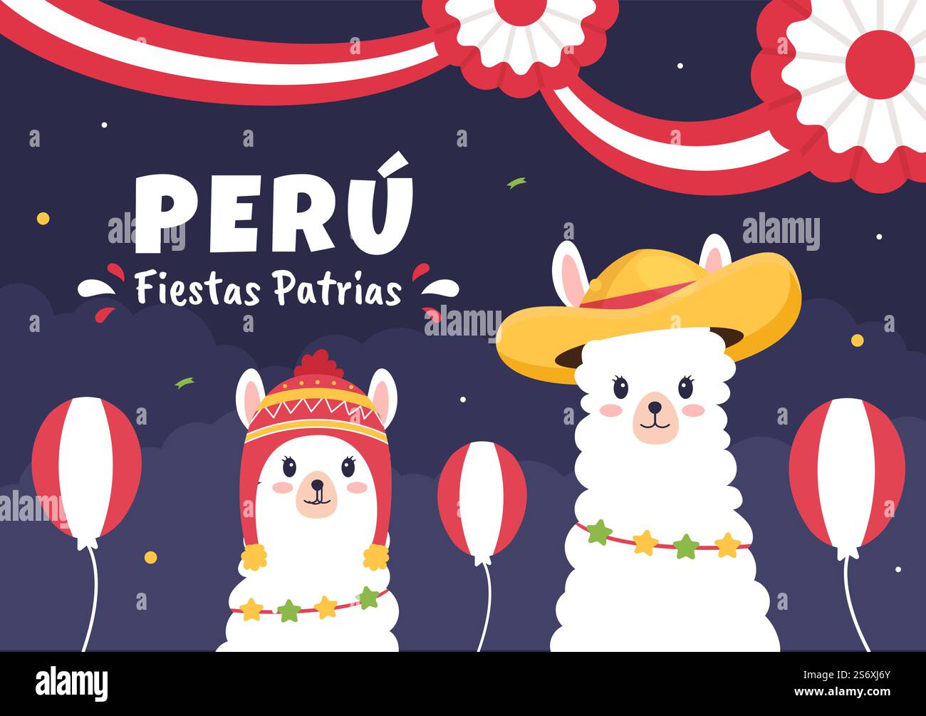 Felices Fiestas Patrias or Peruvian Independence Day Cartoon ...