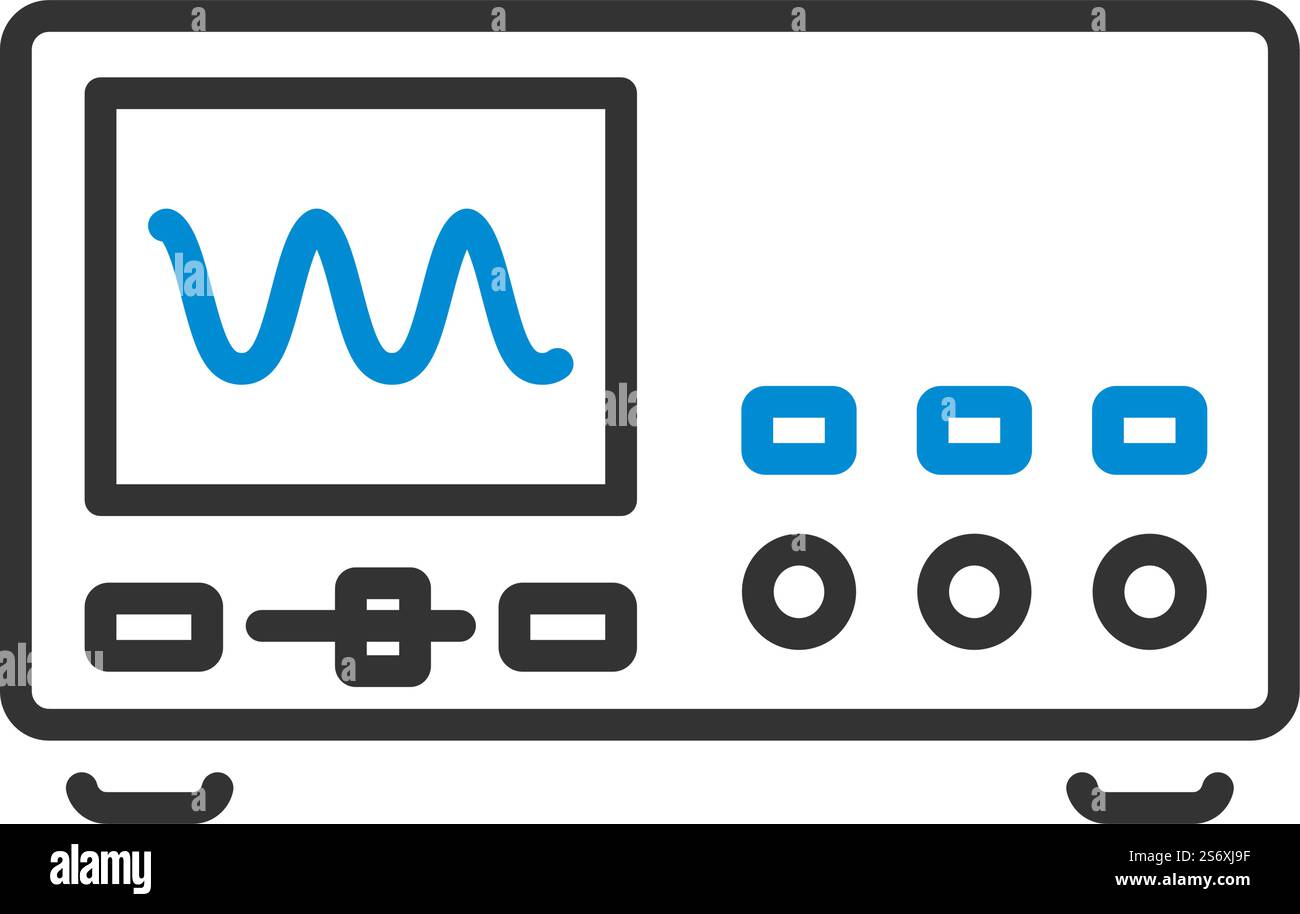 Oscilloscope Icon. Editable Bold Outline With Color Fill Design. Vector ...