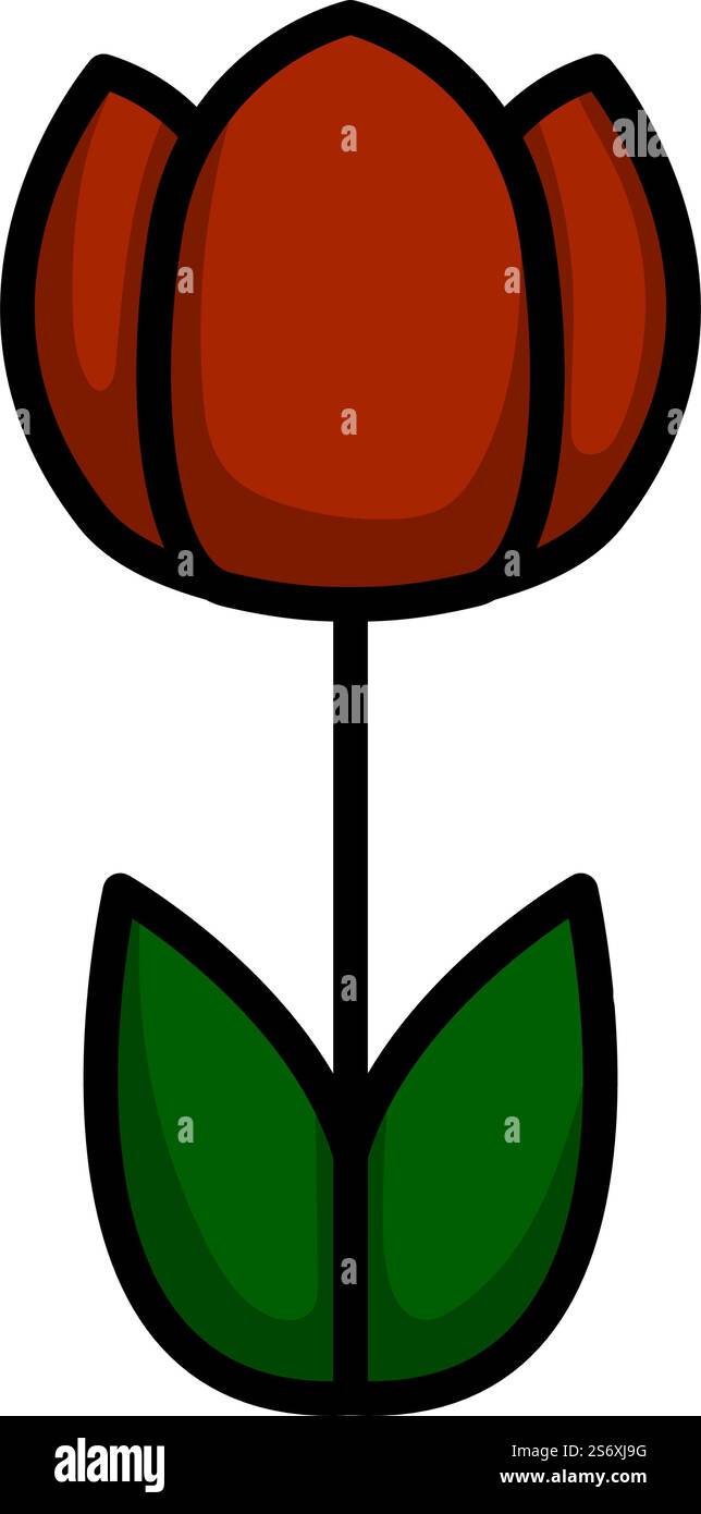 Spring Flower Icon. Editable Bold Outline With Color Fill Design ...