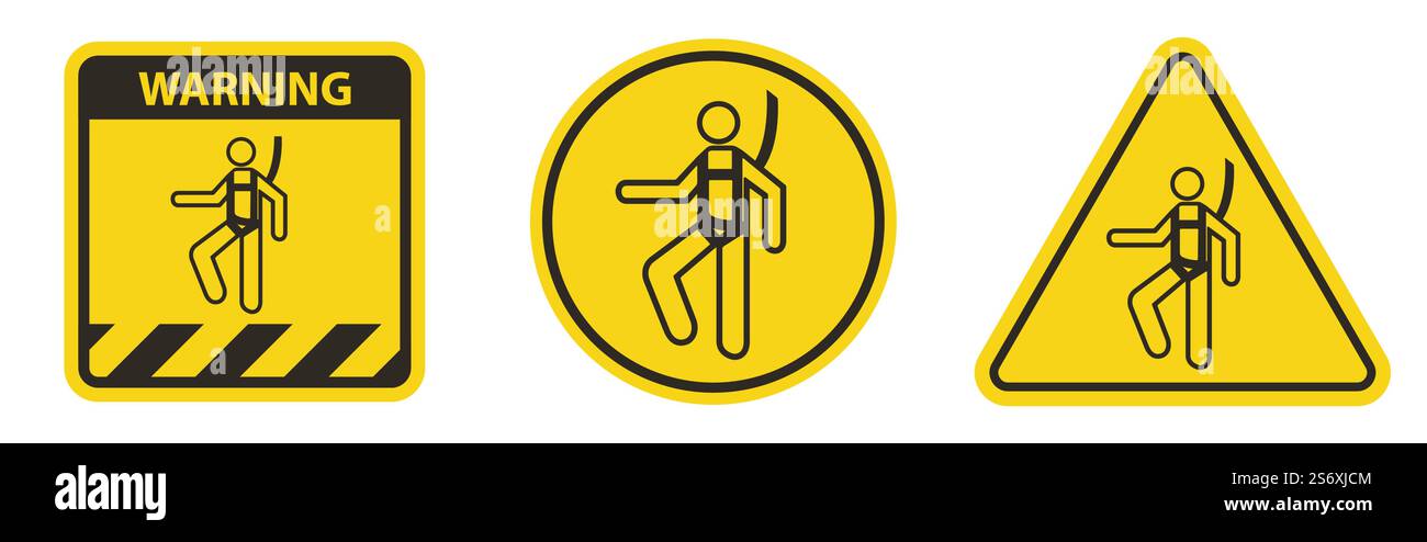 Symbol Wear Safety Harness Sign Isolate On White Background,Vector ...