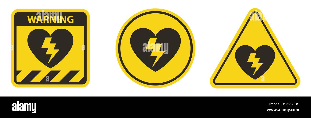 Aed, automataed, defibrillator, external, heart, red, sign icon on ...