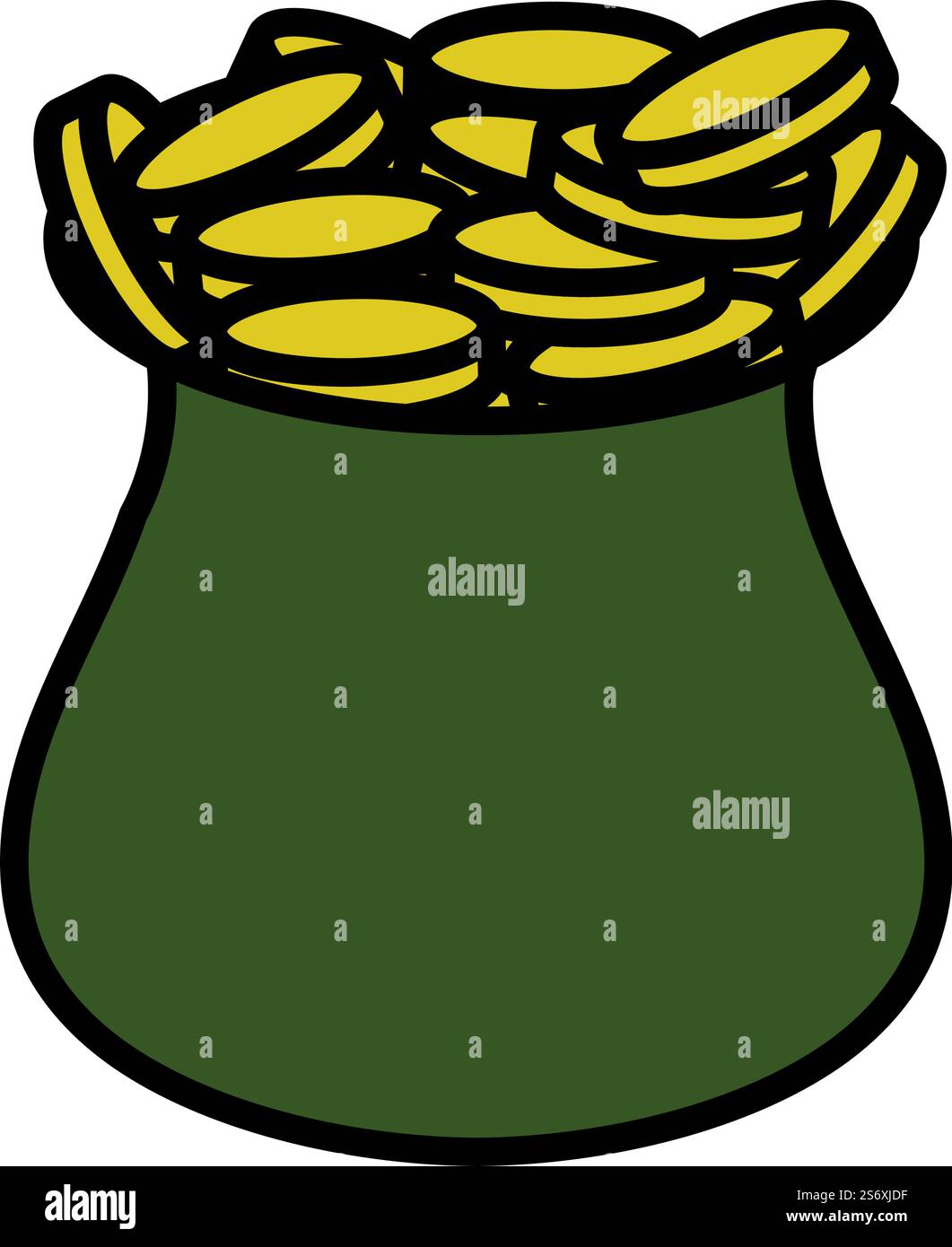 Open Money Bag Icon. Editable Bold Outline With Color Fill Design ...
