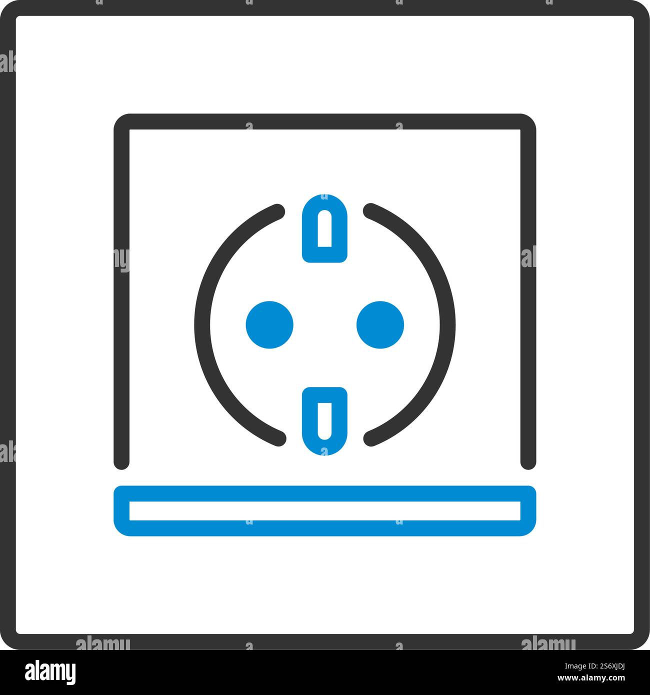 Europe Electrical Socket Icon. Editable Bold Outline With Color Fill ...