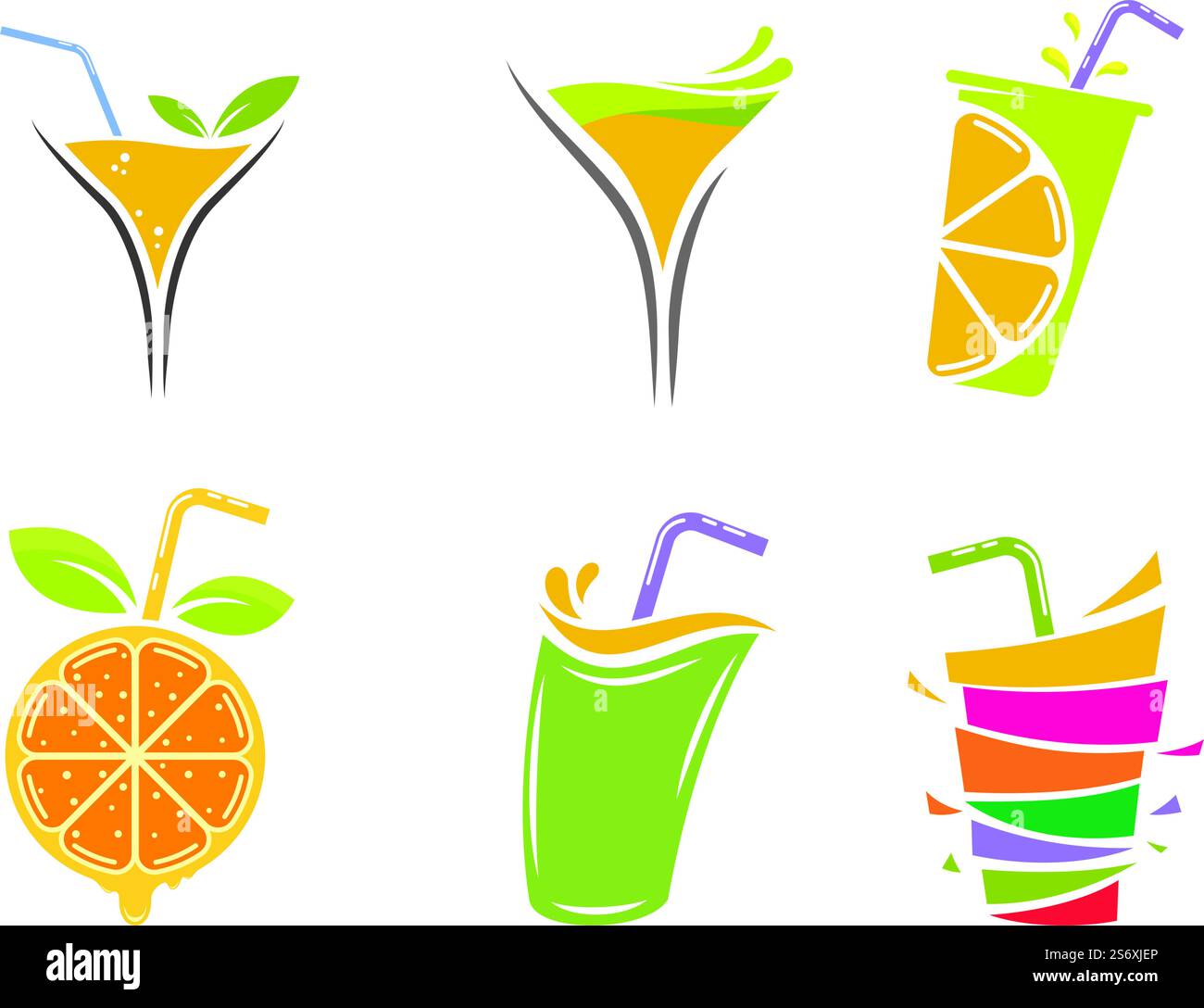 Juice logo fresh drink brand vector flat design template Stock Vector ...