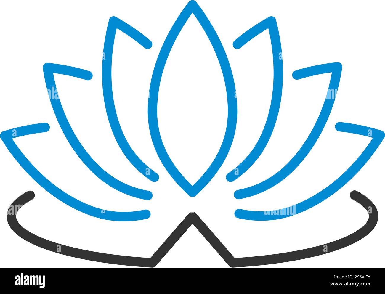 Lotus Flower Icon. Editable Bold Outline With Color Fill Design. Vector ...